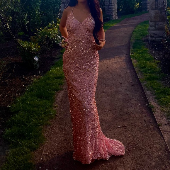 Dresses | Pink Sequin Prom Dress | Poshmark